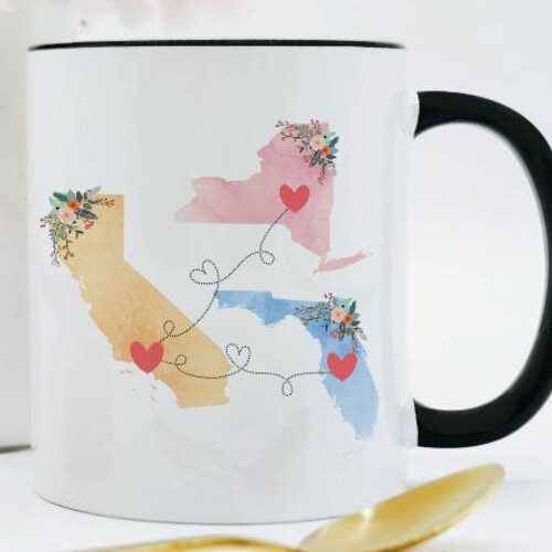 Three State Mugs / Three States Gift / Three State Coffee Cup - Etsy