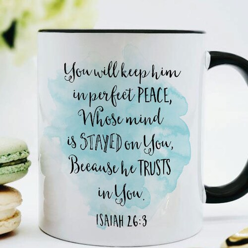 Bible Verse Coffee Mug he Fills My Cup Romans | Etsy