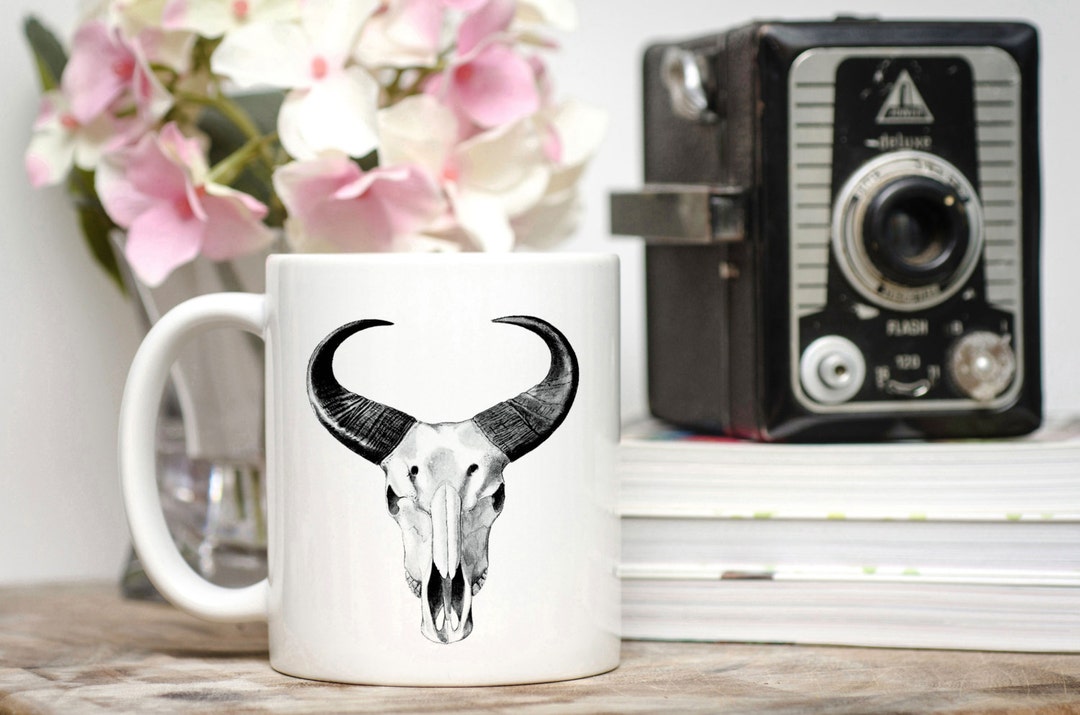 Bull Skull Mug / Western Mug / Bull Mug / Cowboy Mug / Rancher Gift ...