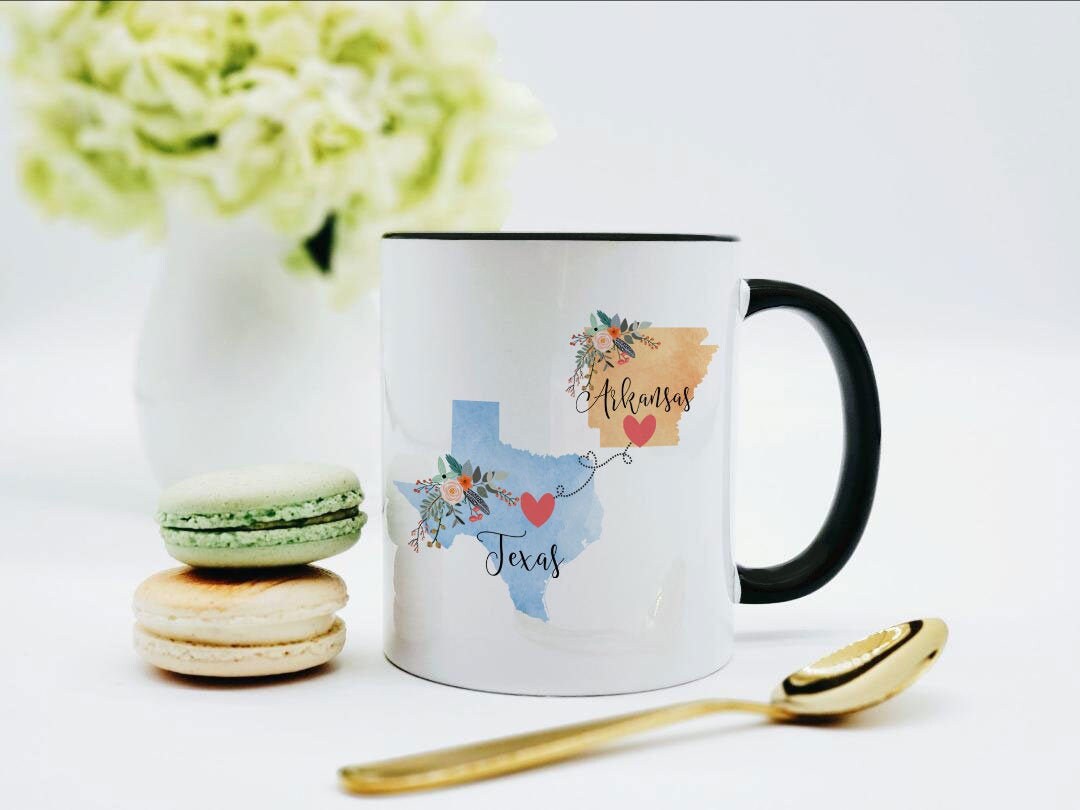 Texas Arkansas Mug / Arkansas Texas Mug / Texas to Arkansas Gift ...