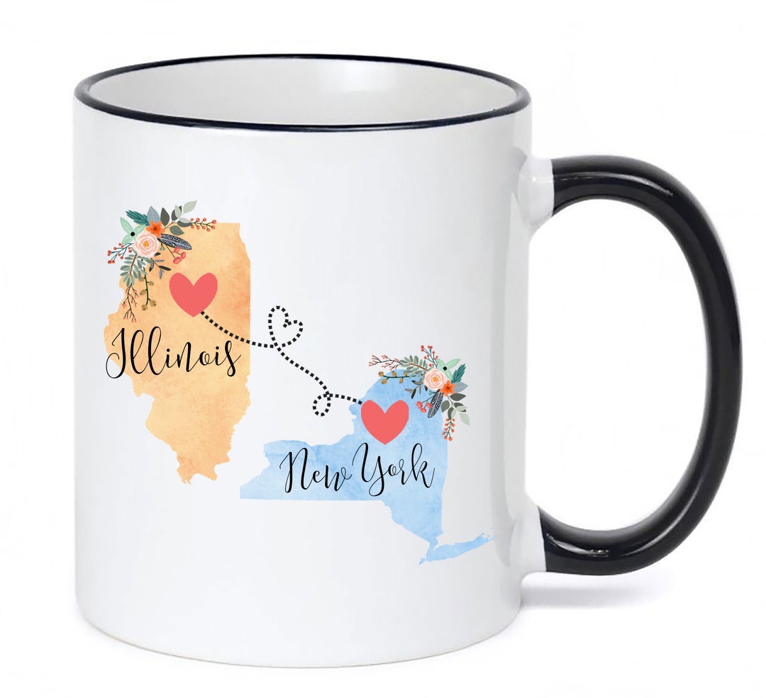 Illinois New York Mug / New York Illinois Mug / Illinois to New York ...