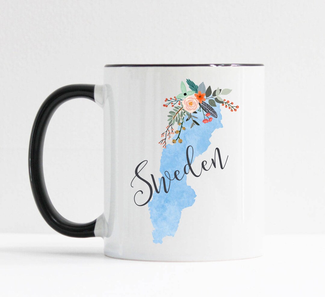 Sweden Mug / Sweden Gift / Personalized Germany Mug / Sweden Map Mug ...