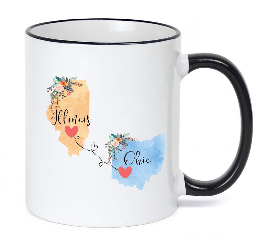Ohio Illinois Mug / Illinois Ohio Mug / Ohio to Illinois Gift ...