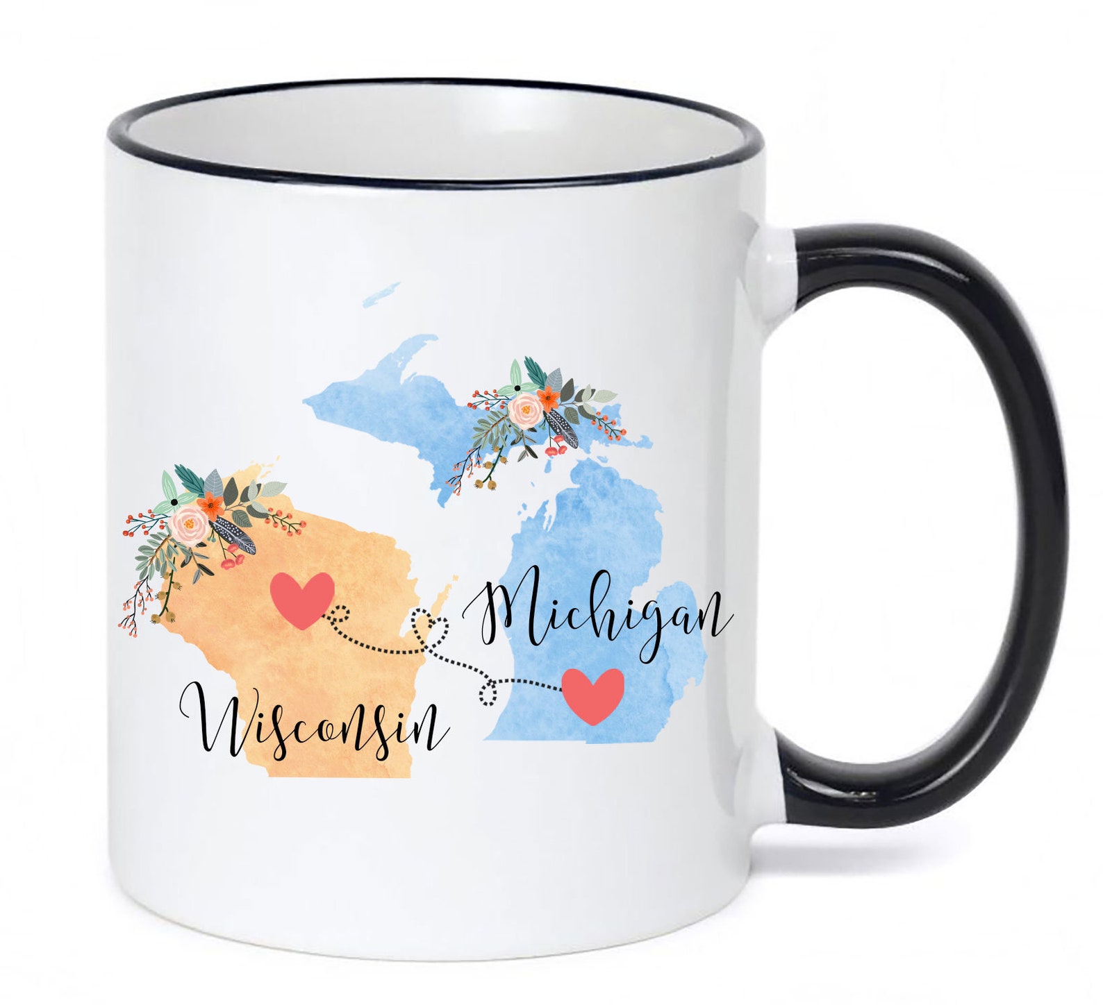 Wisconsin Michigan Mug / Michigan Wisconsin Mug / Wisconsin to | Etsy