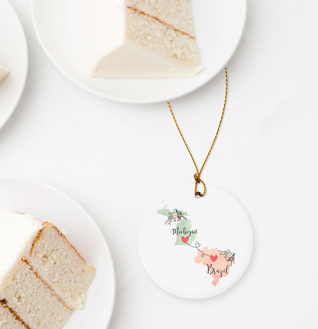 Michigan Brazil Ornament / Brazil USA Gift / Brazil Keepsake ...