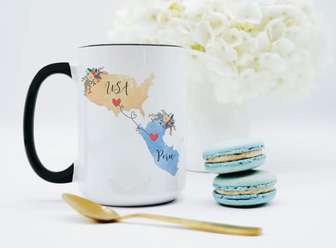 USA Peru Mug / Peru USA Mug / United States Peru Exchange Student Gifts ...