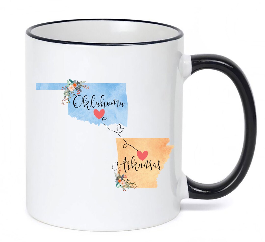 Oklahoma Arkansas Mug / Two State Mug / Arkansas Oklahoma Mug - Etsy