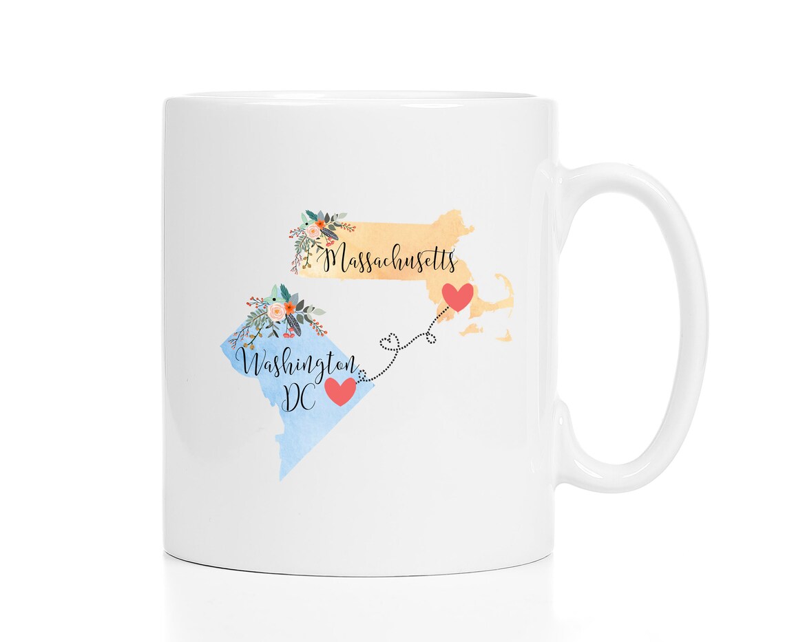 Massachusetts Washington DC Mug / DC MA Mug / Connected States - Etsy
