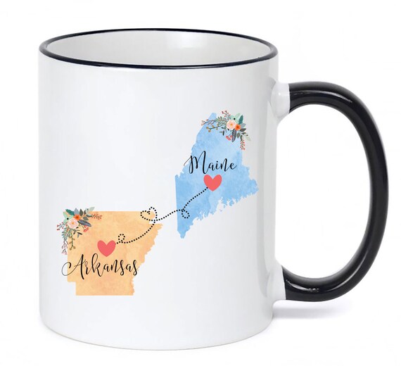 Arkansas Maine Mug / Maine Arkansas Mug / Arkansas to Maine - Etsy