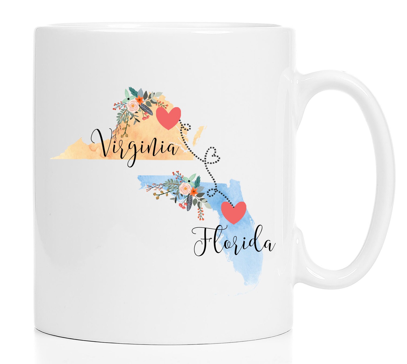 Florida Virginia Mug / Virginia Florida Mug / Virginia to - Etsy