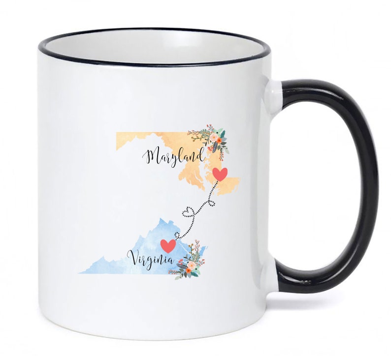 Virginia Maryland Mug / Maryland Virginia Mug / Connected - Etsy
