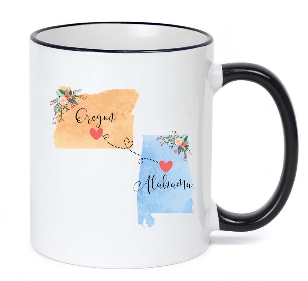 Alabama Oregon Mug / Oregon Alabama Mug / Alabama to Oregon Gift ...