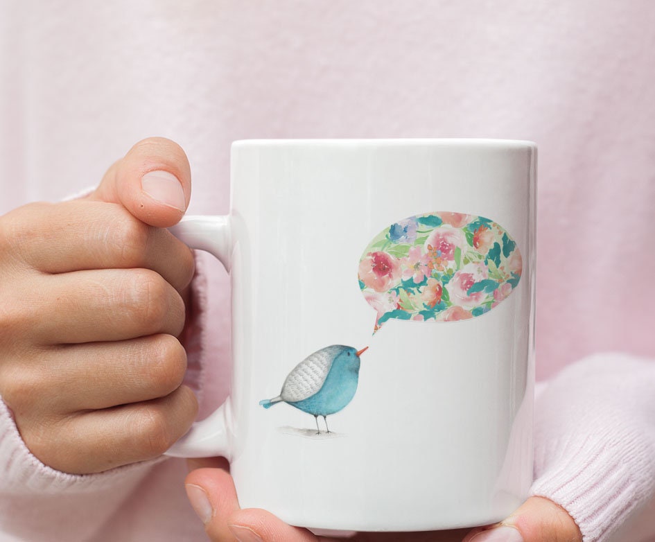 Bird Mug / Cheerful Mug / Get Well Soon Gift / Happy Mug / - Etsy