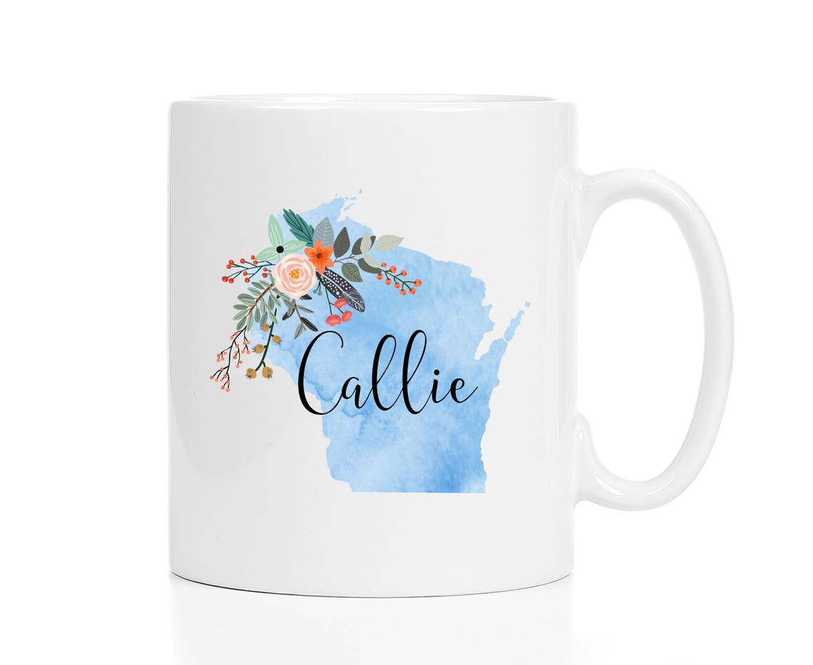Personalized Wisconsin Mug / Personalized Mug / Wisconsin Gift - Etsy