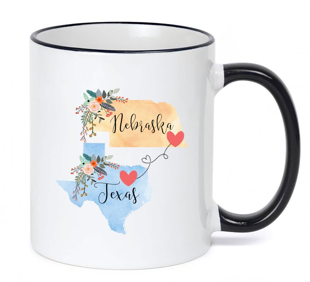 Texas Nebraska Mug / Nebraska Texas Mug / Destination Mug / Texas to ...