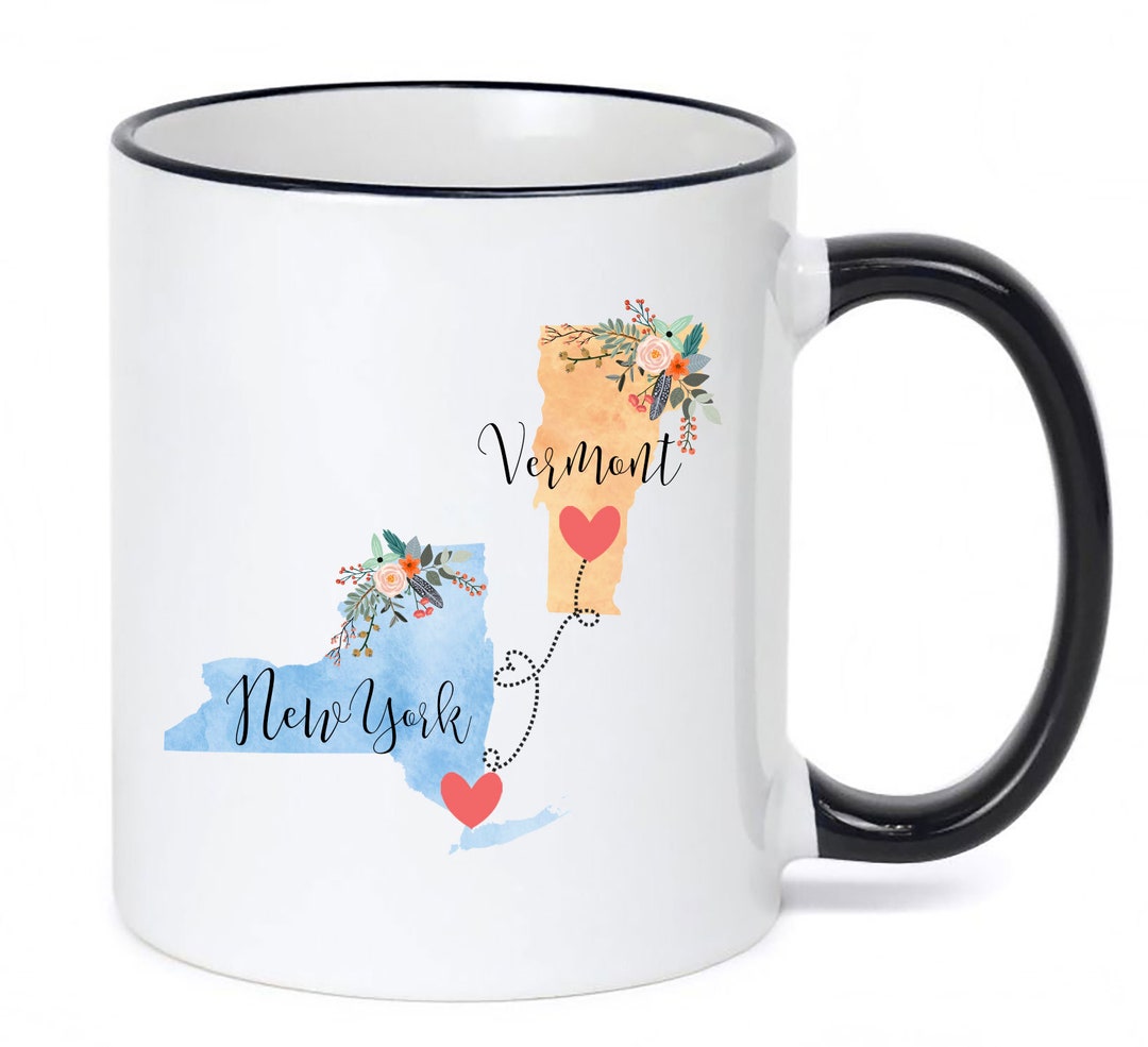 New York Vermont Mug / Vermont New York Mug / New York to Vermont Gift ...
