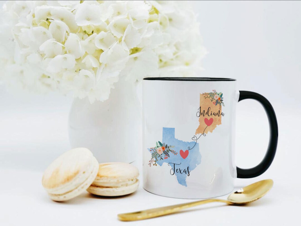 Texas Indiana Mug / Indiana Texas Mug / Texas to Indiana Gift - Etsy