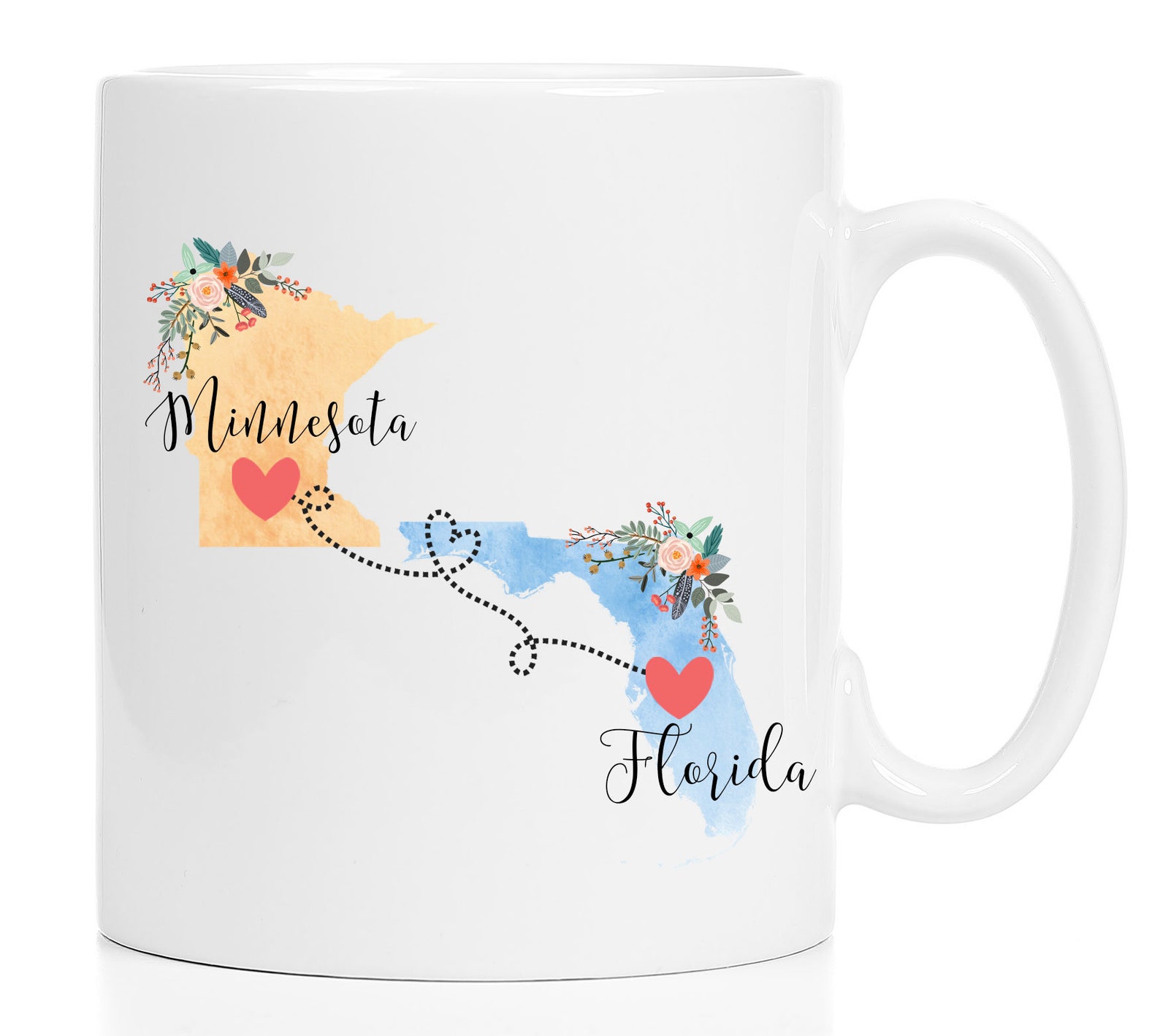 Minnesota Florida Mug / Florida Minnesota Mug / Minnesota to | Etsy