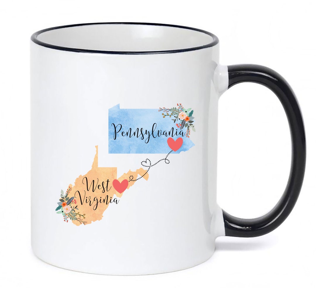 Pennsylvania West Virginia Mug / West Virginia Pennsylvania Mug ...