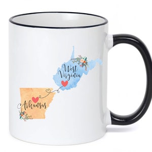 Arkansas West Virginia Mug / West Virginia Arkansas Mug / Arkansas to ...