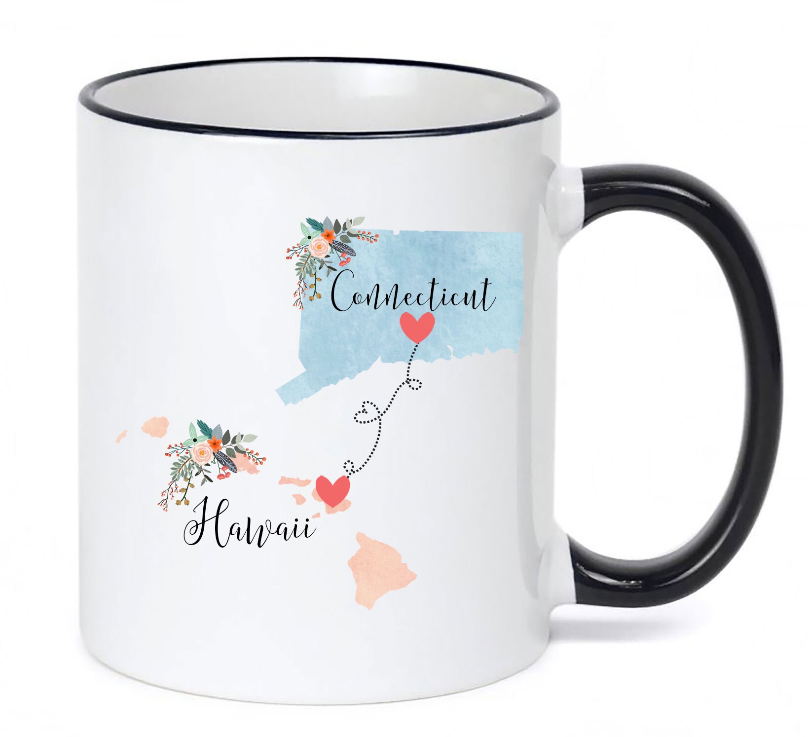 Connecticut Hawaii Mug / Hawaii Connecticut Mug / Connecticut to Hawaii ...