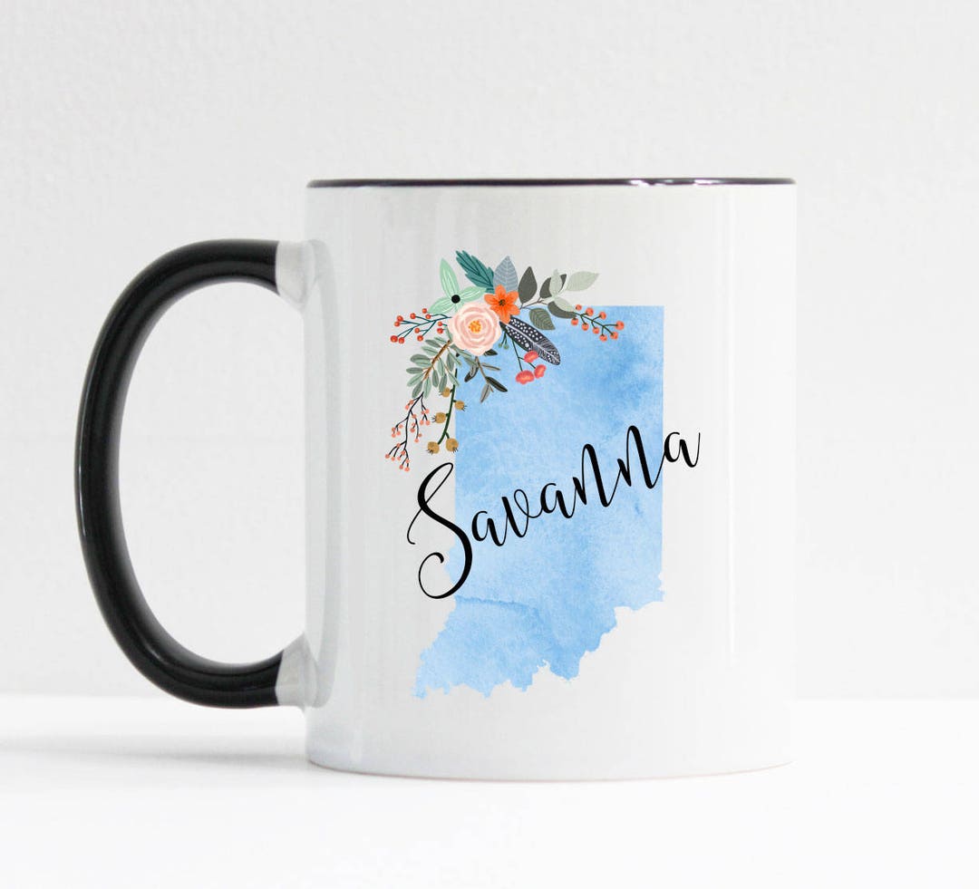 Indiana Mug / Personalized Mug / Custom State Mug / Friend Gift ...