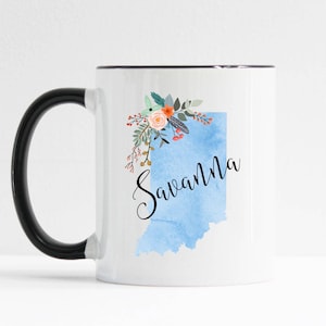 Indiana Mug / Personalized Mug / Custom State Mug / Friend Gift ...
