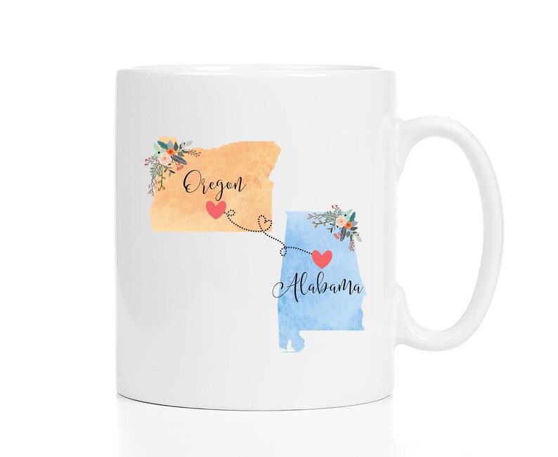 Alabama Oregon Mug / Oregon Alabama Mug / Alabama to Oregon - Etsy