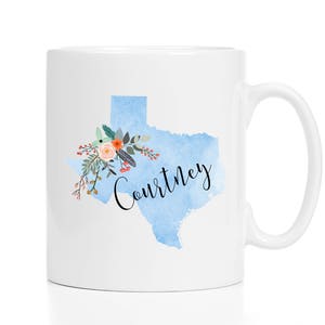 Personalized Texas Mug / Personalized Mug / Custom State Mug / Friend ...
