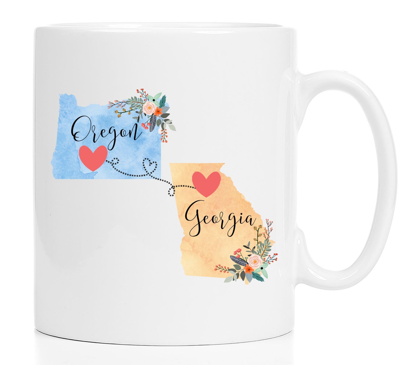 Oregon Georgia Mug / Georgia Oregon Mug / Oregon to Georgia - Etsy