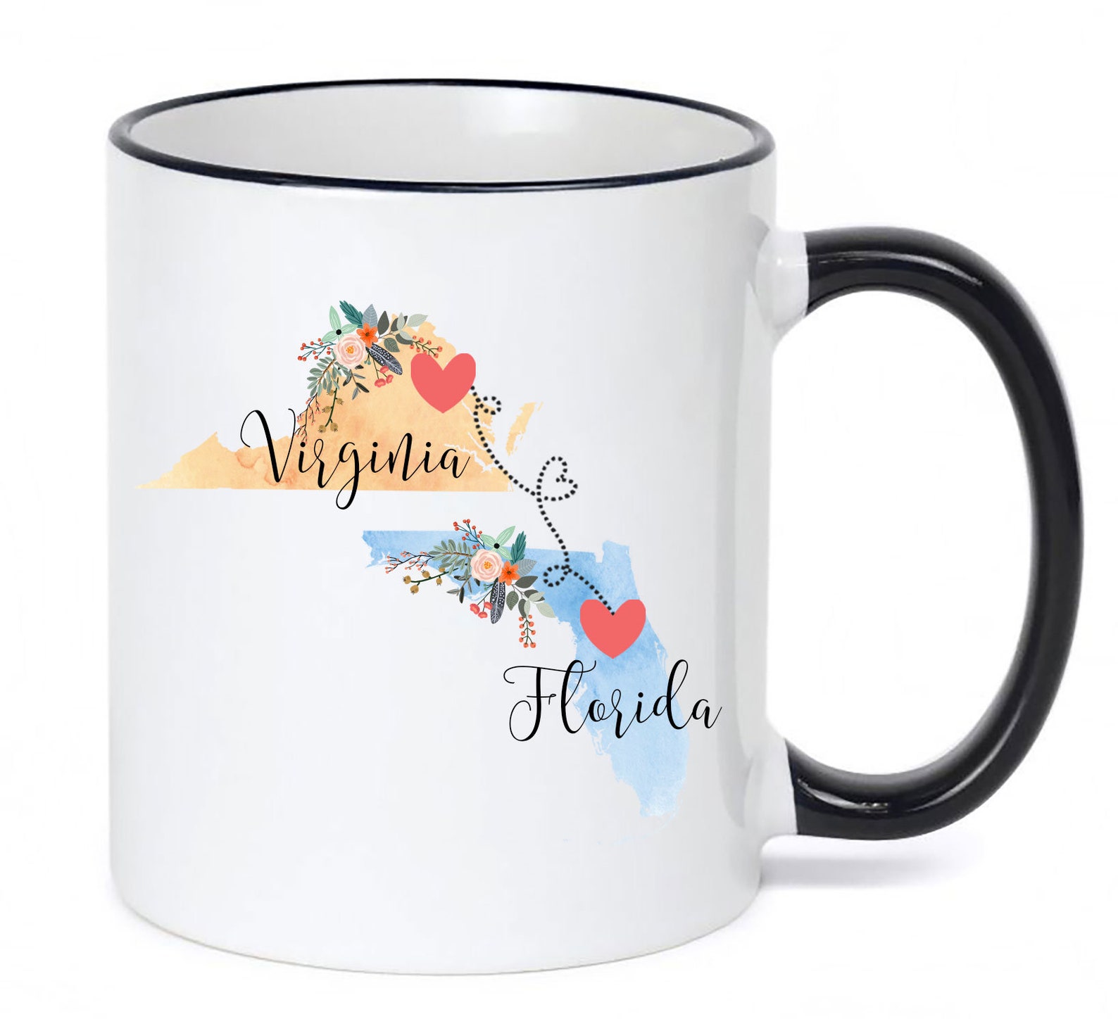 Florida Virginia Mug / Virginia Florida Mug / Virginia to - Etsy