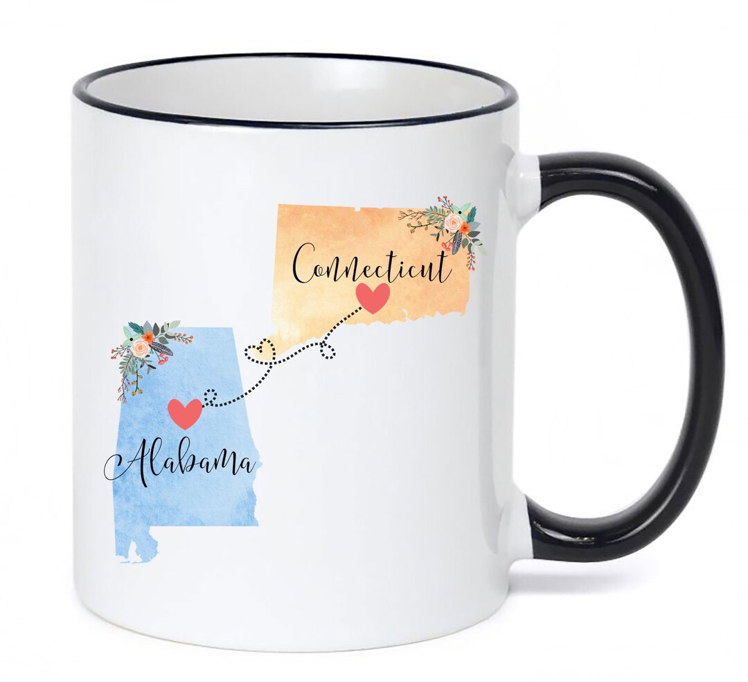 Alabama Connecticut Mug / Connecticut Alabama Mug / Two States Mug ...