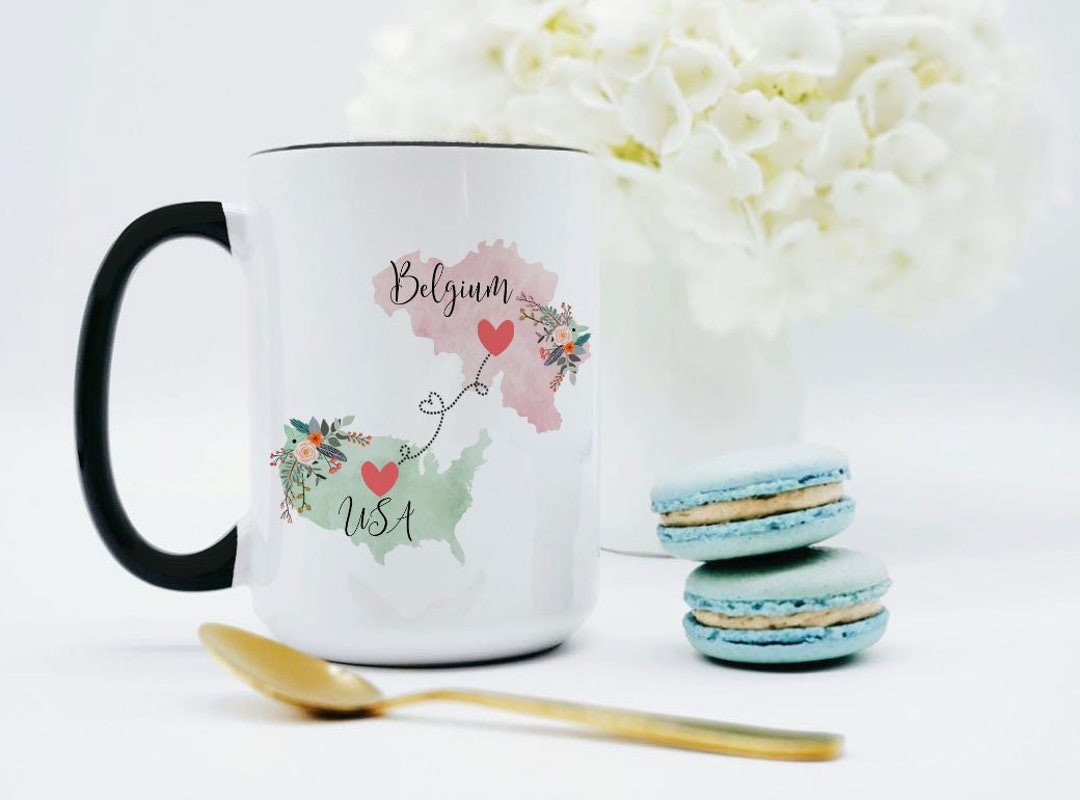 Belgium USA Mug / USA Belgium Mug / Belgium Gifts / Belgium Exchange ...