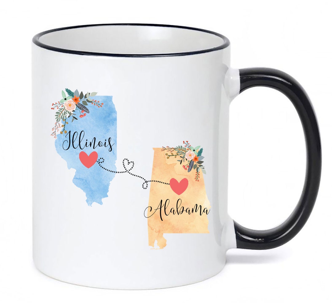 Illinois Alabama Mug / Alabama Illinois Mug / Illinois to Alabama Gift ...