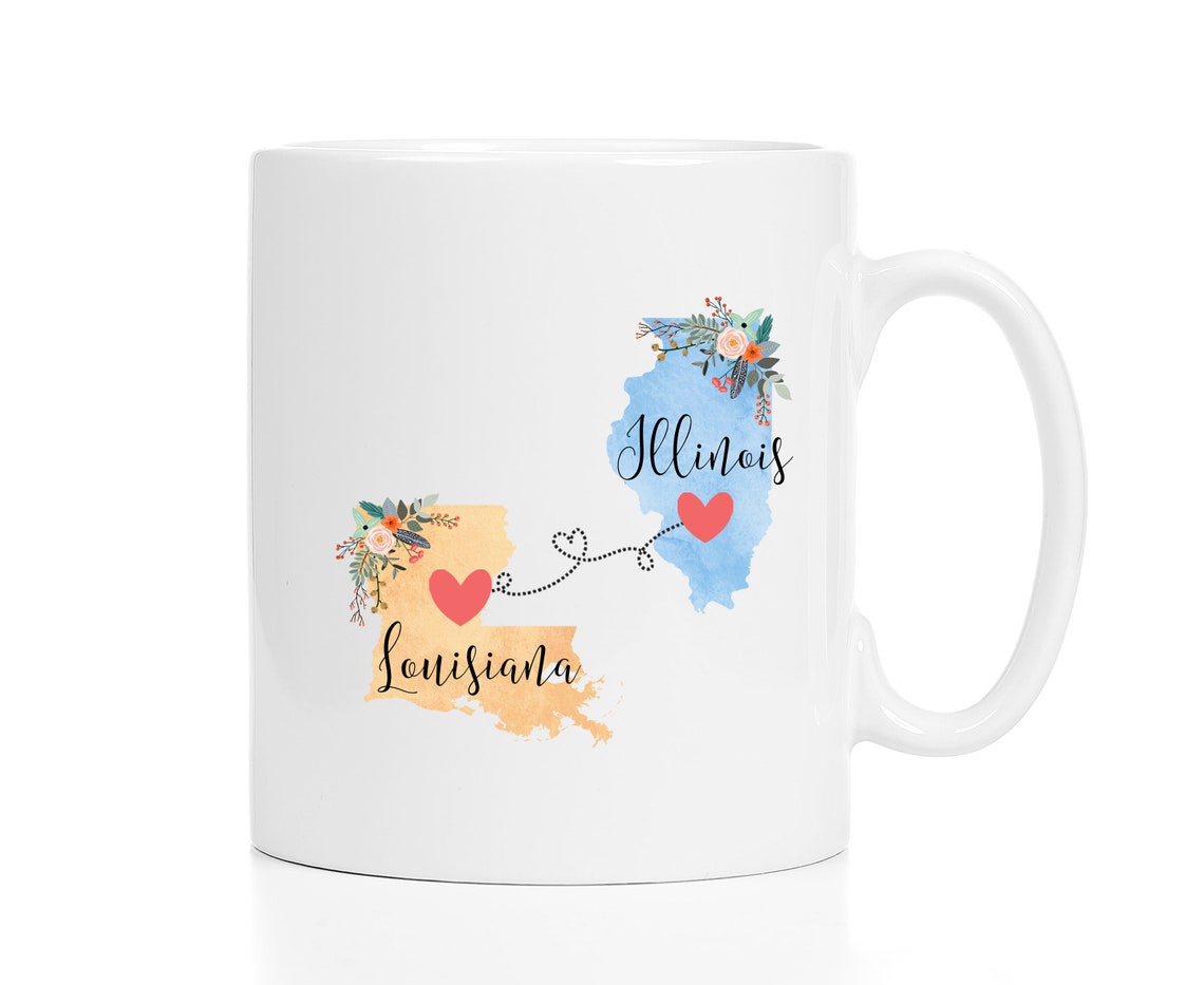 Illinois Louisiana Mug / Louisiana Illinois Mug / Illinois to | Etsy