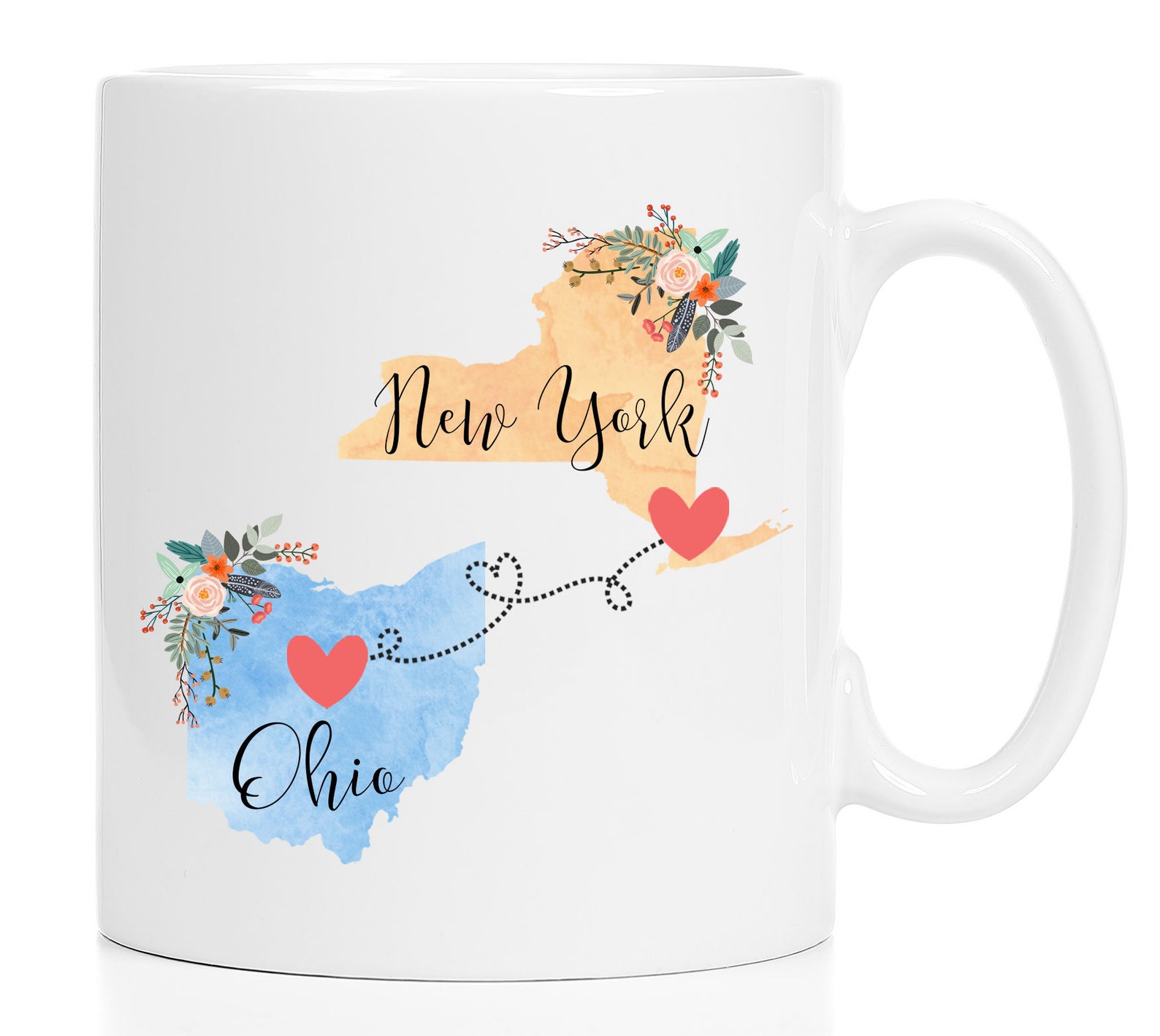 New York Ohio Mug / Ohio New York Mug / New York to Ohio Gift | Etsy