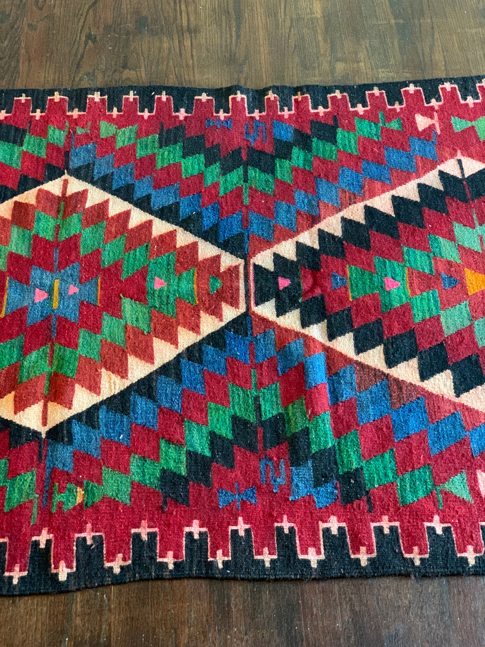 Vintage Handmade Kilim, Aztec-style Rug - Etsy