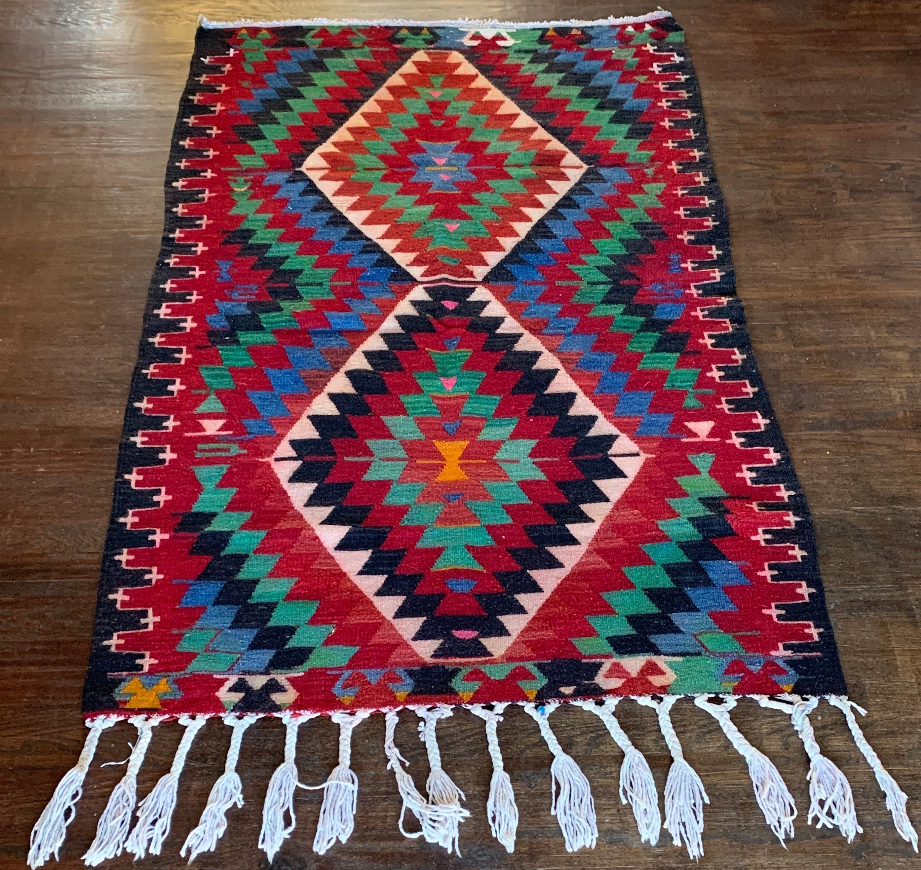 Vintage Handmade Kilim, Aztec-style Rug - Etsy