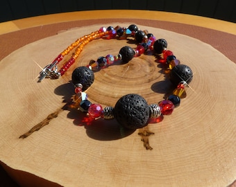 Lava Bead Necklace in Black. - Etsy