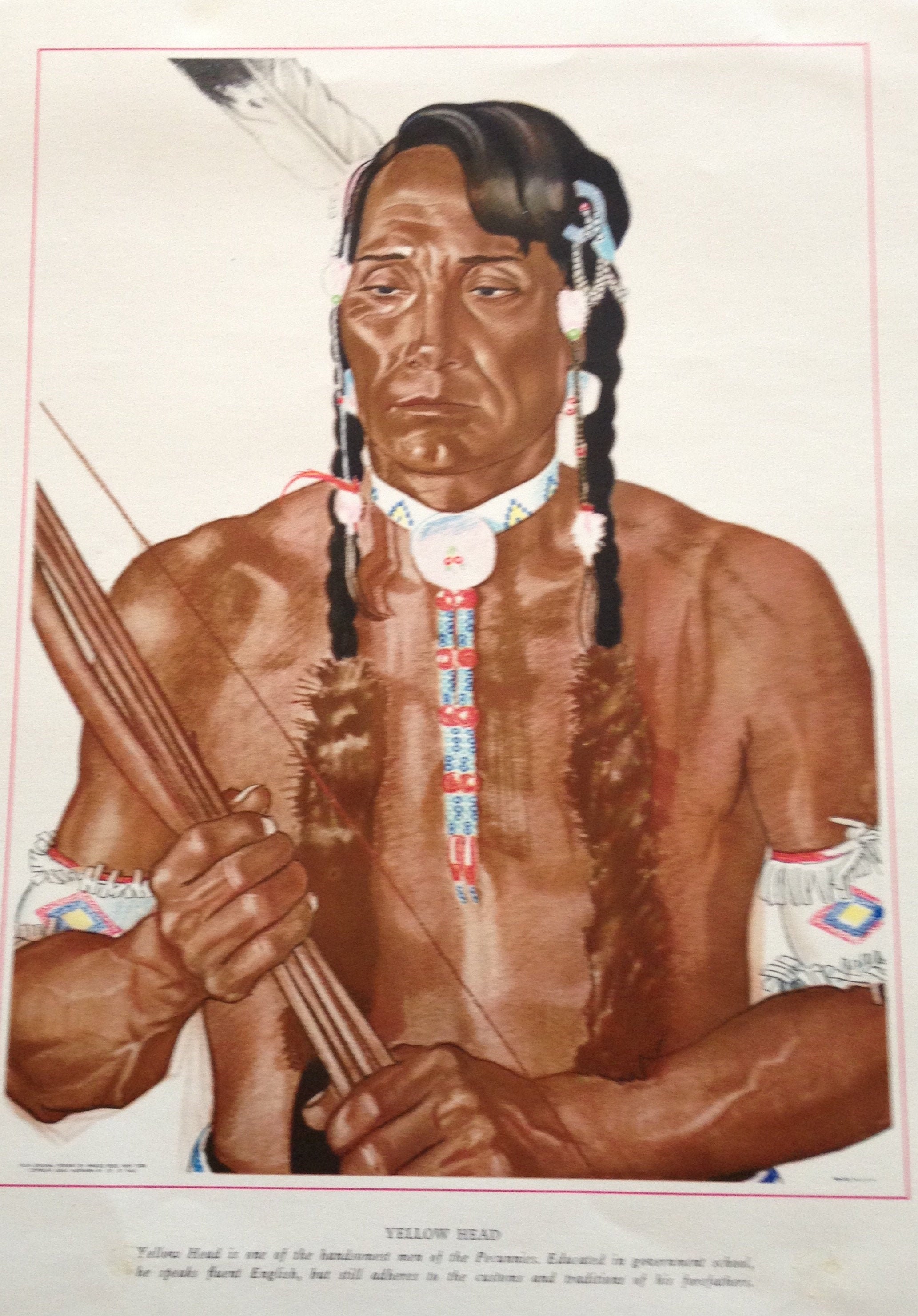 Vintage 1940s Winold Reiss Great Northern RY Blackfeet Native American ...