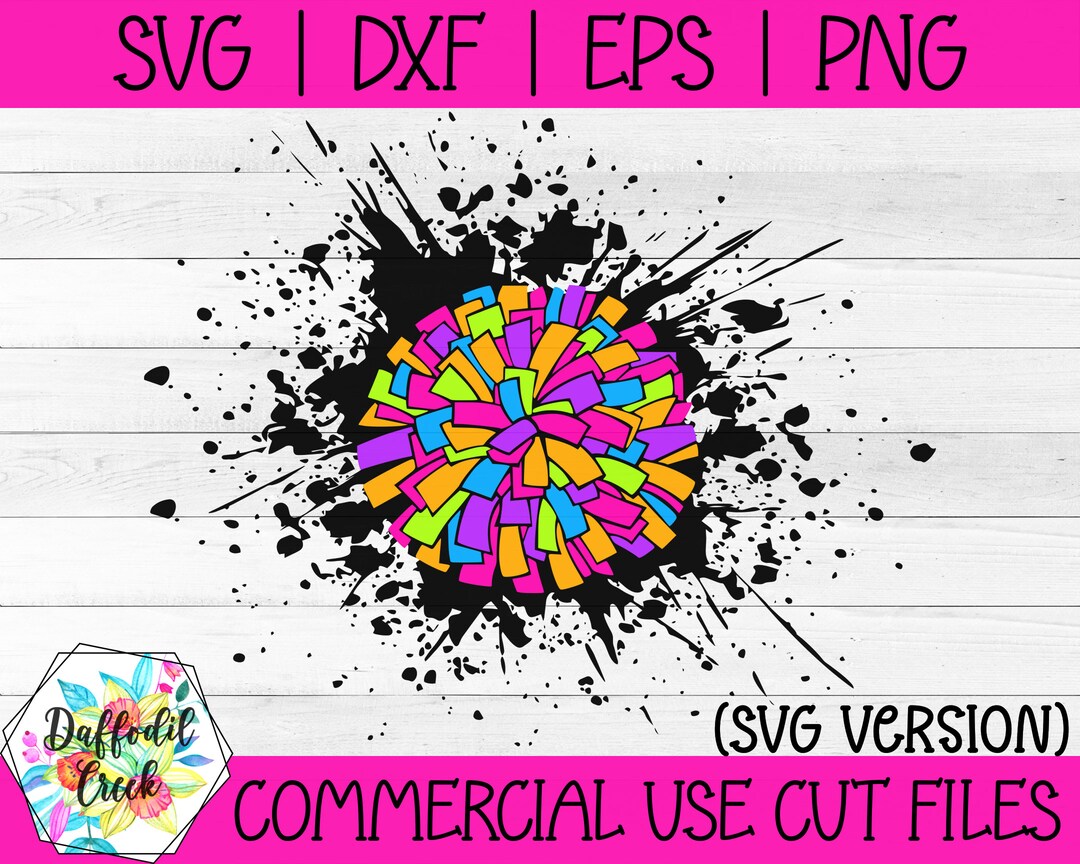 Splatter Cheerleading SVG Cheer Mom SVG Colorful Pom Pom SVG - Etsy