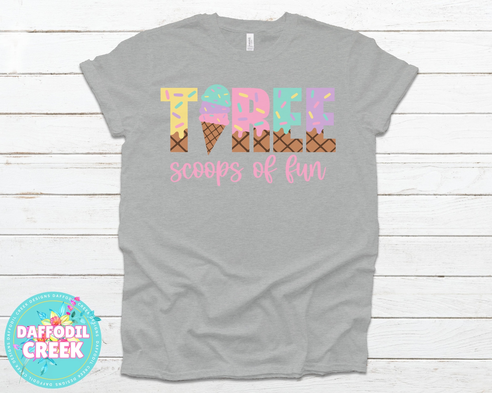 Three Scoops of Fun SVG | Ice Cream Birthday | 3rd Birthday SVG - Etsy