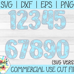 Snowflake Numbers SVG | Snowflake SVG | Winter Birthday SVG - Etsy
