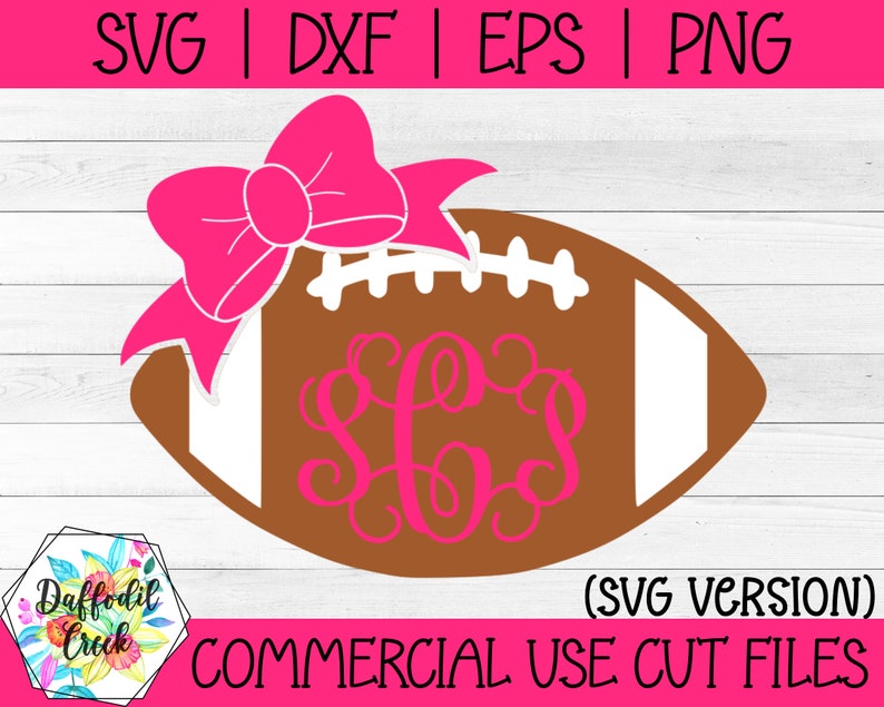 Football Monogram SVG Girly Football Design Football - Etsy