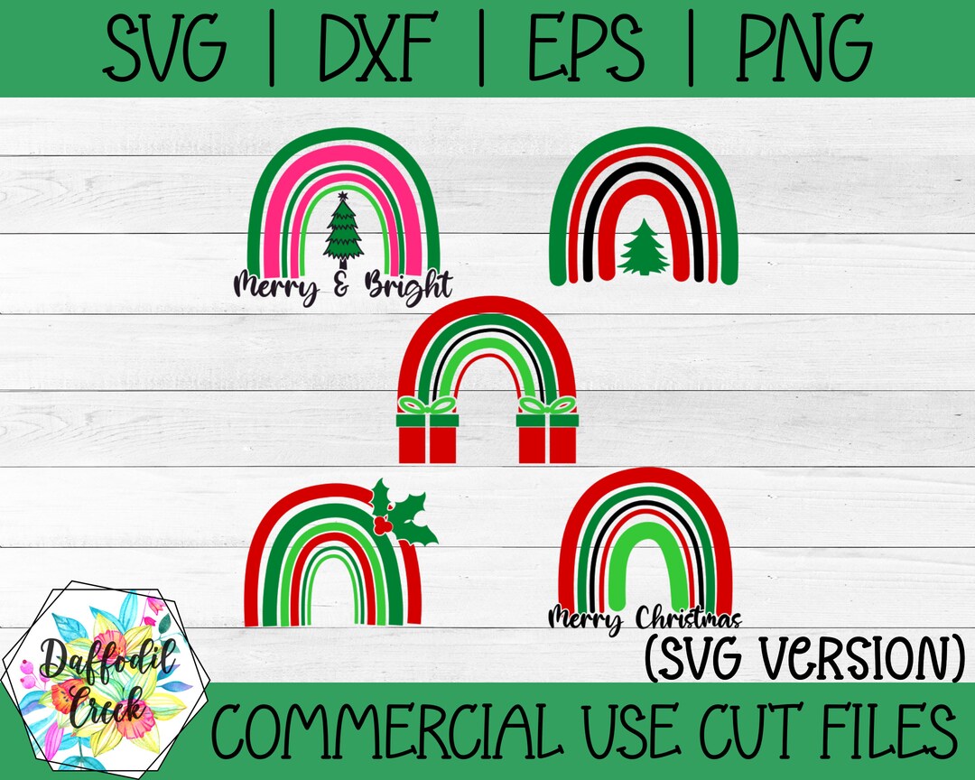Christmas Rainbow SVG Bundle Merry Christmas SVG Boho - Etsy