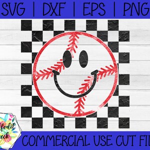 Checkered Baseball SVG Baseball Mom SVG Retro Baseball SVG - Etsy