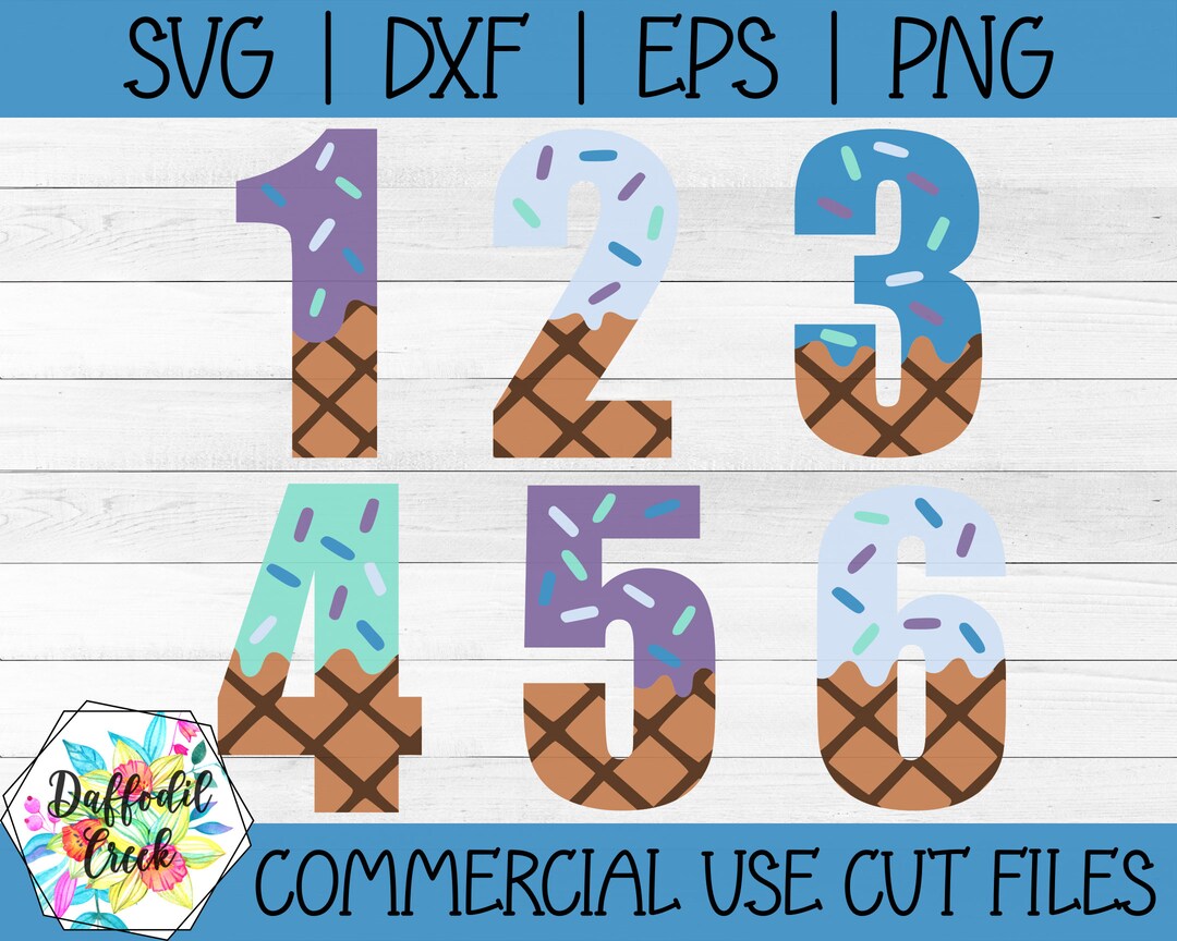 Ice Cream Numbers SVG | Ice Cream Birthday | Ice Cream Bundle SVG - Etsy