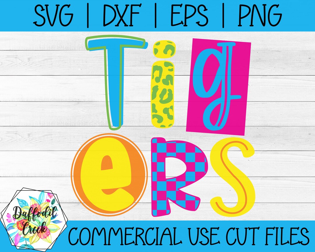 Tiger Mascot SVG Colorful Mascot SVG Tigers PNG - Etsy