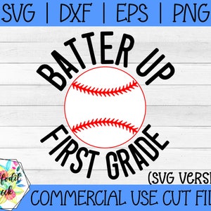 Batter up 1st Grade SVG Baseball SVG Back to School SVG - Etsy