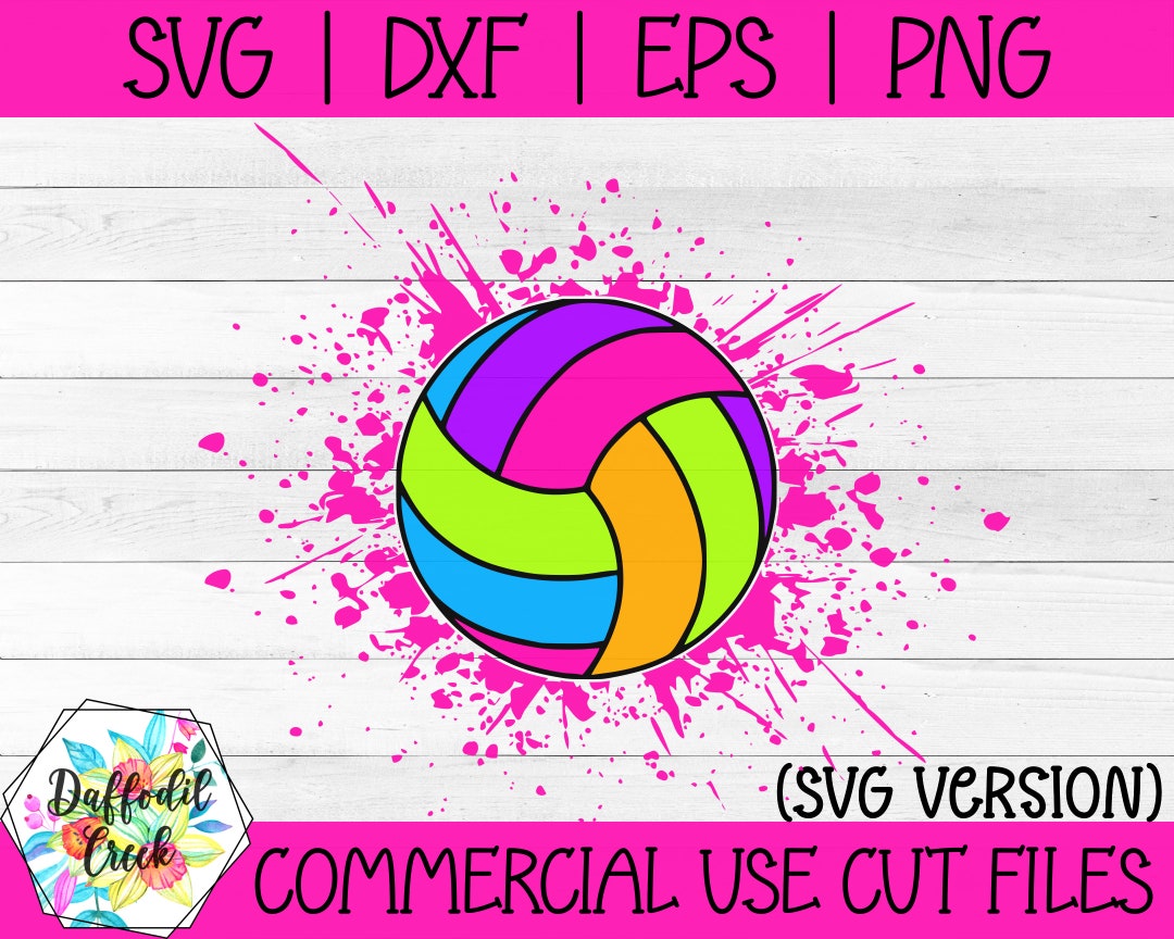 Splatter Volleyball SVG | Volleyball Mom SVG | Colorful Volleyball SVG ...